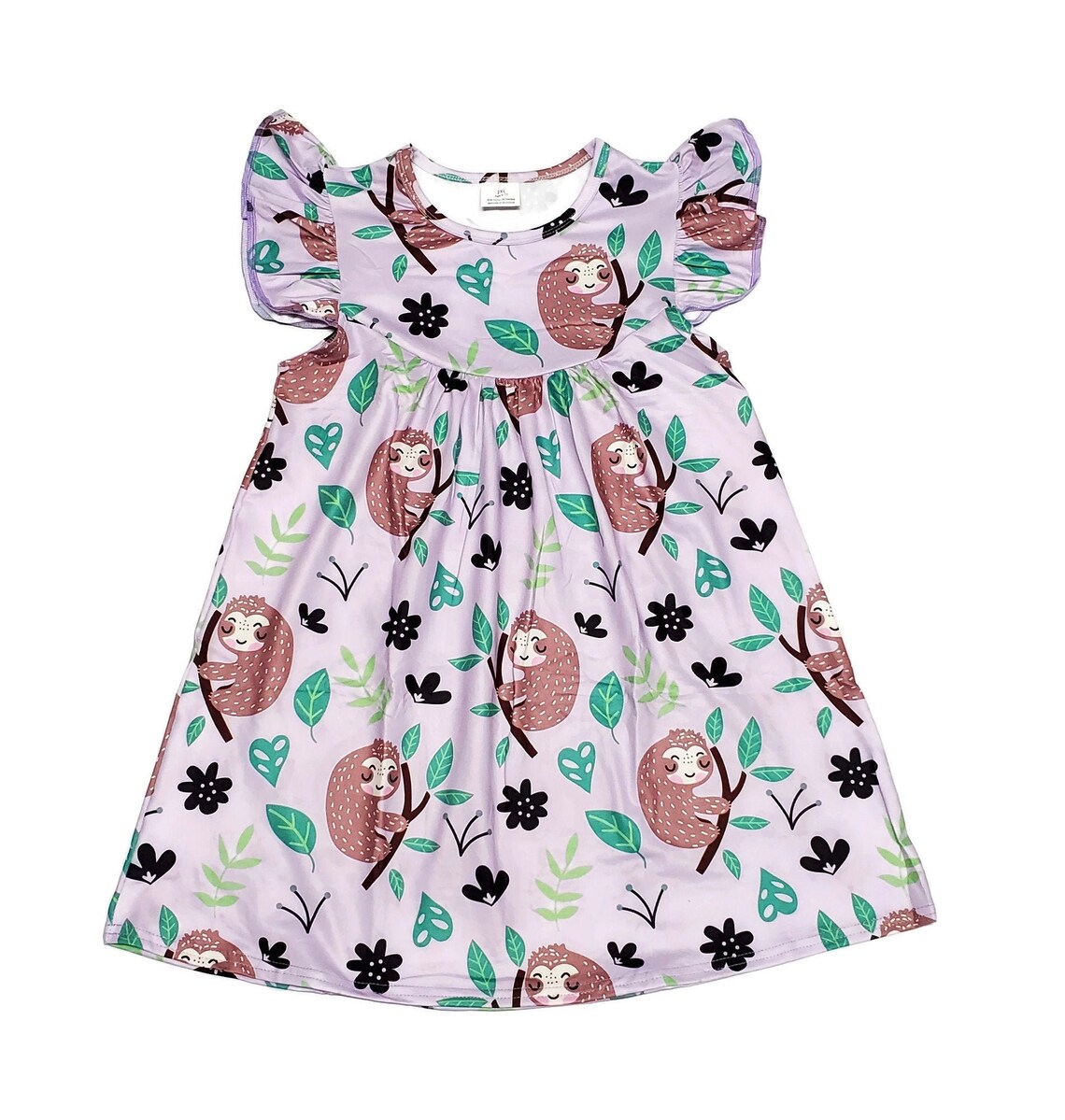 Sloth Milk Silk Flutter Dress - Etsy