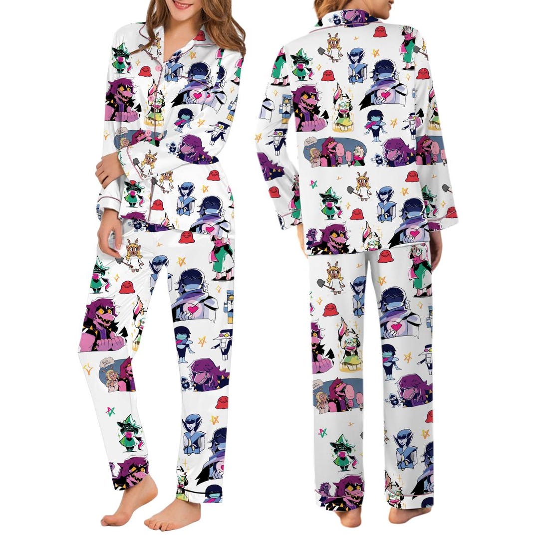 Undertale Deltarune Pajamas Set Long, Kris Susie Ralsei Gaming Pajamas ...