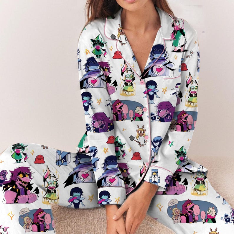 Undertale Deltarune Pajamas Set Long, Kris Susie Ralsei Gaming Pajamas ...