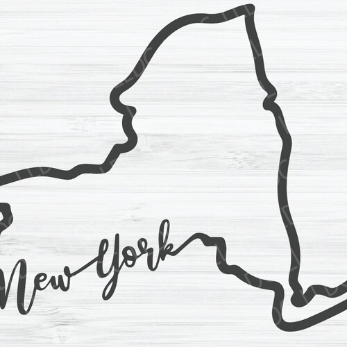 New York Outline SVG. New York Cursive Vector File. New York - Etsy