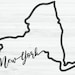 New York Outline SVG. New York Cursive Vector File. New York Design ...