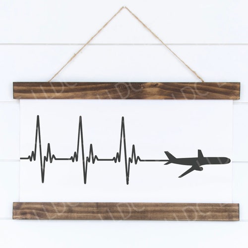 Airplane SVG. Flying Airplane Svg. Plane Heartbeat Svg Cutting | Etsy