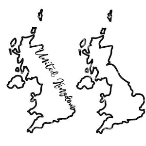United Kingdom Outline SVG PNG, United Kingdom Cursive Vector, United ...
