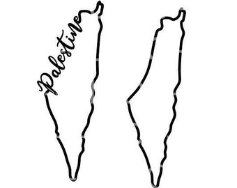 Palestine Map Outline Svg - Etsy