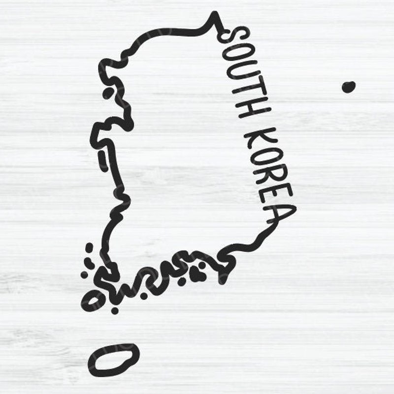 Drawing of South Korea - Etsy