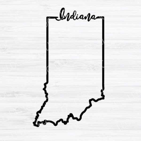 Indiana Outline Svg - Etsy