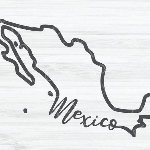 Mexico Outline SVG Mexico Cursive Vector Mexico Design | Etsy