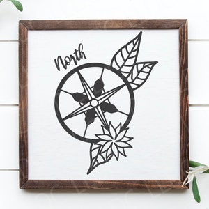 Floral Compass SVG File | Floral Svg | Outdoors Svg | Camping Svg ...