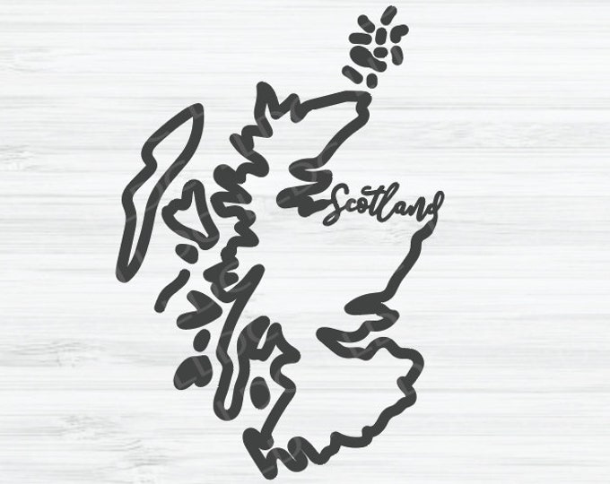 Scotland Outline SVG Scotland Cursive Vector File Scotland - Etsy