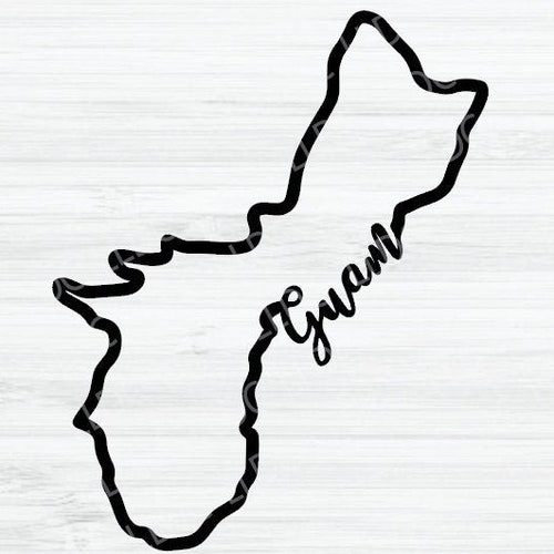 Guam Outline SVG Guam Cursive Vector File Guam Svg Guam - Etsy