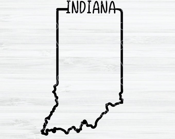 Indiana Outline SVG. Indiana Vector File. Indiana Design. - Etsy