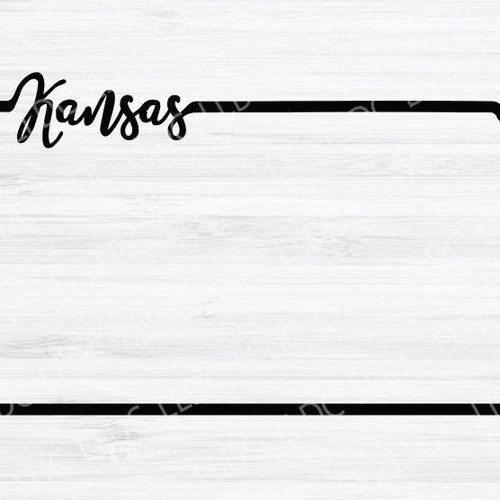 Kansas Outline SVG. Kansas Cursive Vector File. Kansas Design. - Etsy