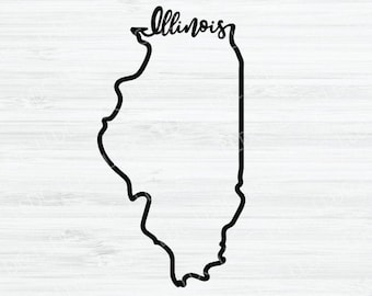 Illinois Outline - Etsy