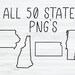 All 50 States Outline PNG Bundle. United States Svg. US Outlines Png ...