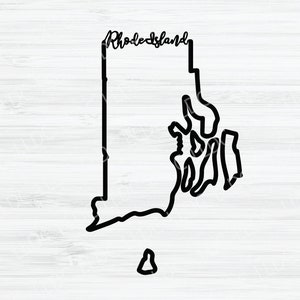 Rhode Island Outline SVG. Rhode Island Cursive Svg. Rhode Island State ...