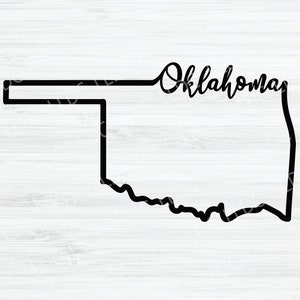Oklahoma Outline SVG. Oklahoma Cursive Vector File. Oklahoma Design ...