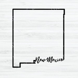 New Mexico Outline SVG. New Mexico Cursive Vector File. New Mexico ...