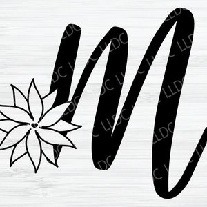 Letter M Floral SVG | Letter M Svg | Flower Letter Svg | Heart Flower ...