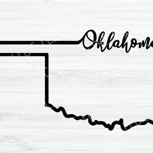 Oklahoma Outline SVG. Oklahoma Cursive Vector File. Oklahoma - Etsy