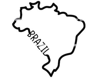 Brazil Outline SVG, Brazil Cursive Vector, Brazil Design, Country Svg ...