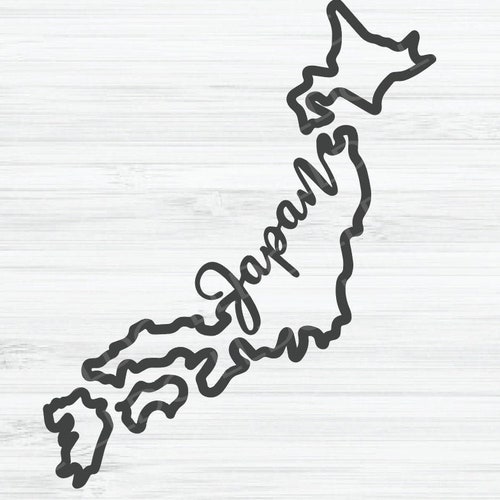 Japan Outline SVG Japan Cursive Vector File Japan Design - Etsy