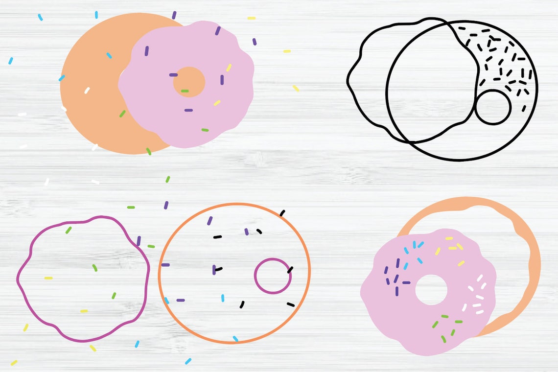 Donuts SVG File. Donut Digital Cut File. Instant Downloadable | Etsy