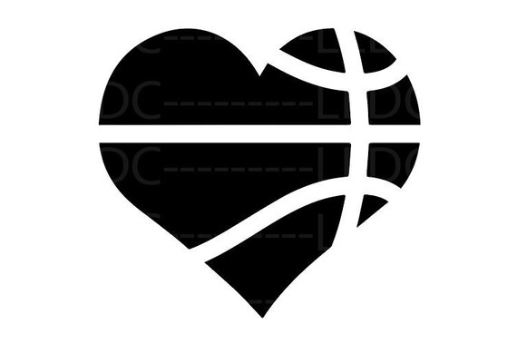 Basketball Heart Black And White