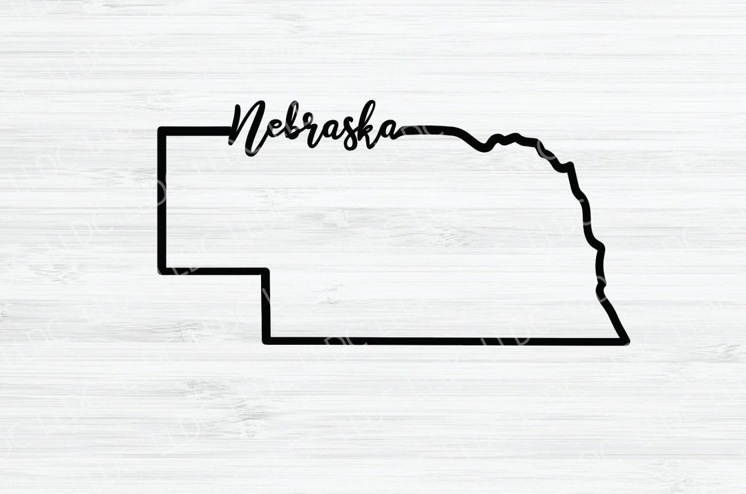 Nebraska Outline SVG. Nebraska Cursive Vector File. Nebraska Design ...
