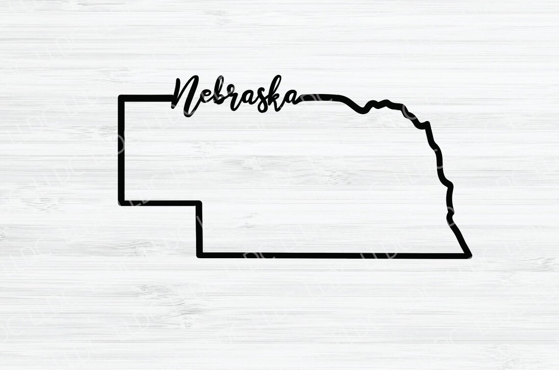 Nebraska Outline SVG. Nebraska Cursive Vector File. Nebraska - Etsy