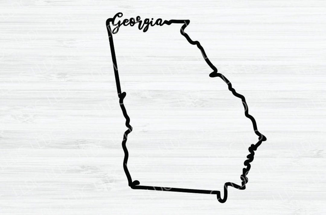 Georgia Outline SVG. Georgia Cursive Vector File. Georgia Design ...