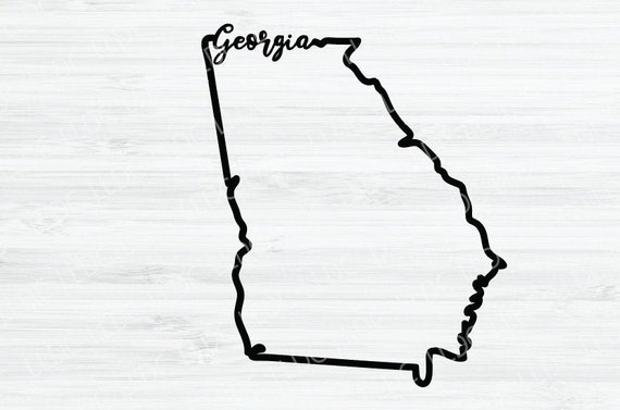Georgia Outline SVG. Georgia Cursive Vector File. Georgia | Etsy