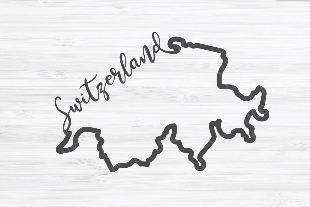 Switzerland Outline SVG | Switzerland Cursive Vector File | Swiss ...