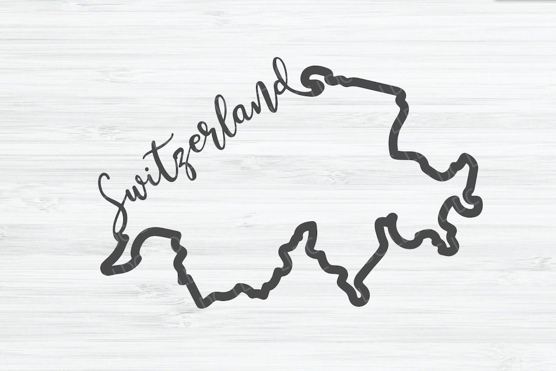 Switzerland Outline SVG Switzerland Cursive Vector File - Etsy