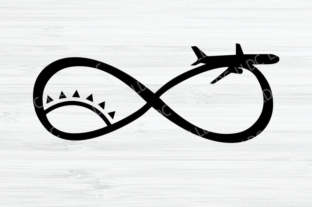 Infinity Sign With Sun and Plane Svg. Flying Airplane Svg. Travel Svg ...