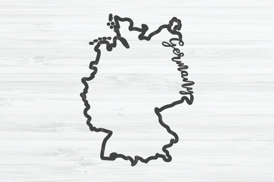 Germany Outline SVG PNG Germany Cursive Vector File - Etsy