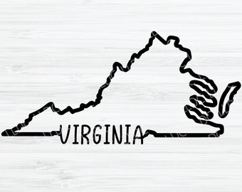 Virginia Outline SVG Files Virginia Cut Files United States of America ...
