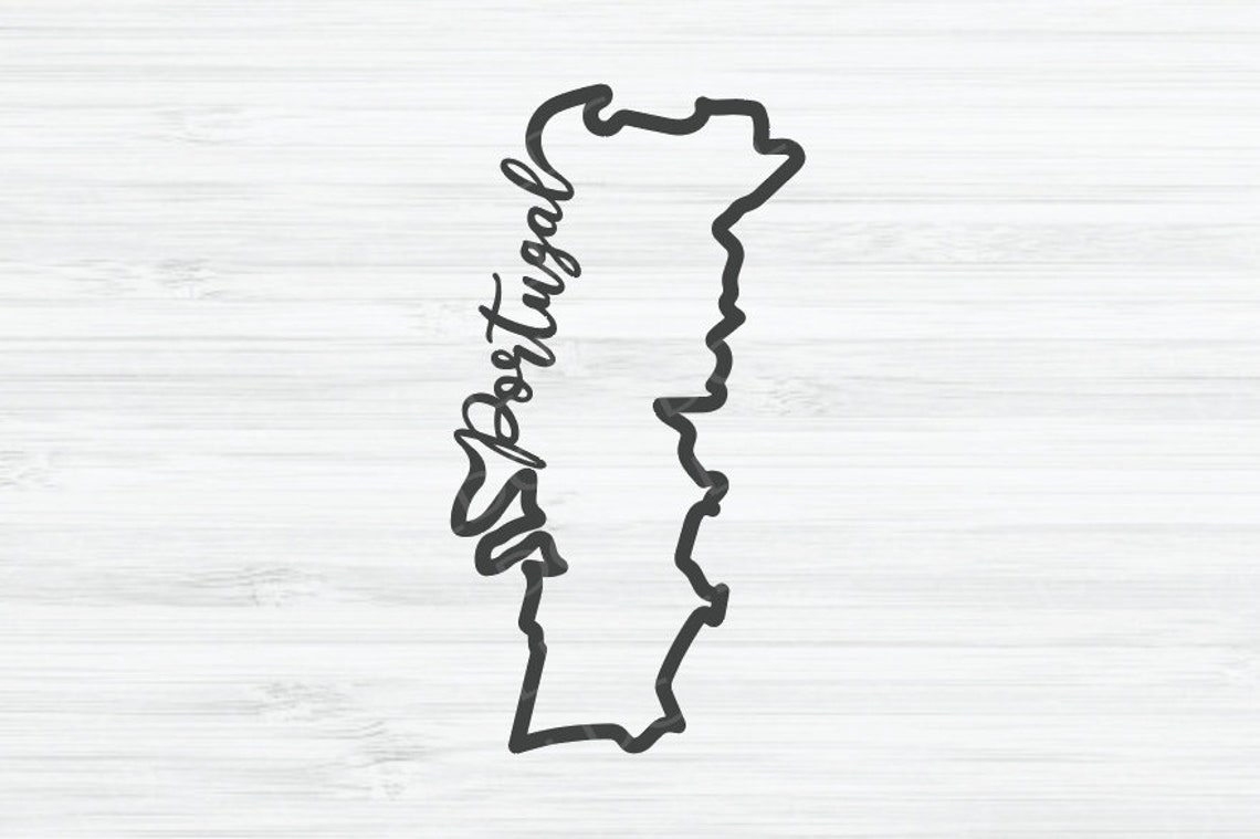 Portugal Outline SVG Portugal Cursive Vector File Portugal - Etsy