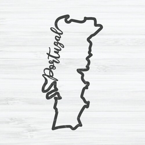 Portugal Outline SVG Portugal Cursive Vector File Portugal - Etsy