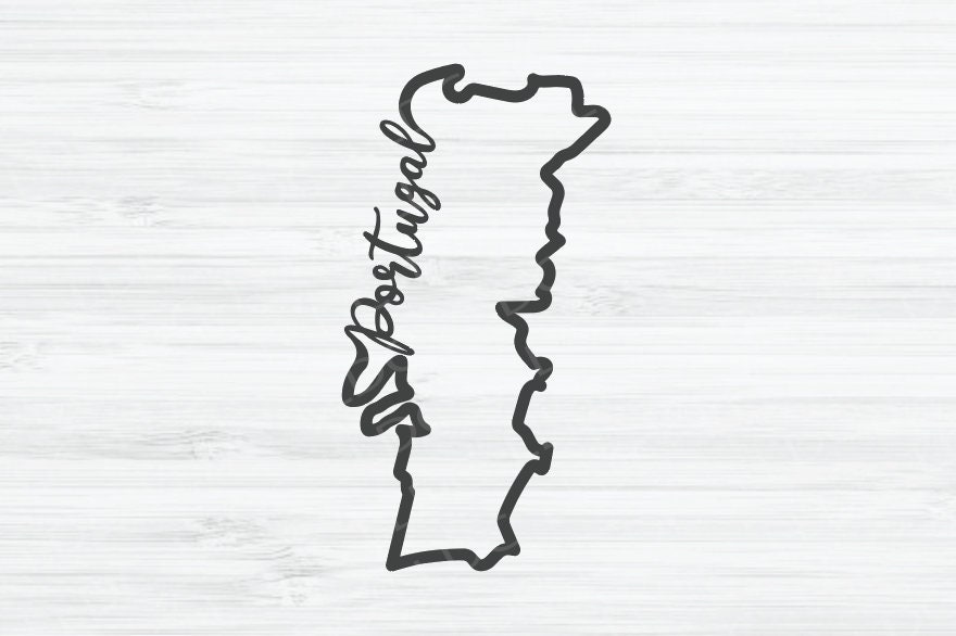Portugal Outline SVG Portugal Cursive Vector File Portugal - Etsy