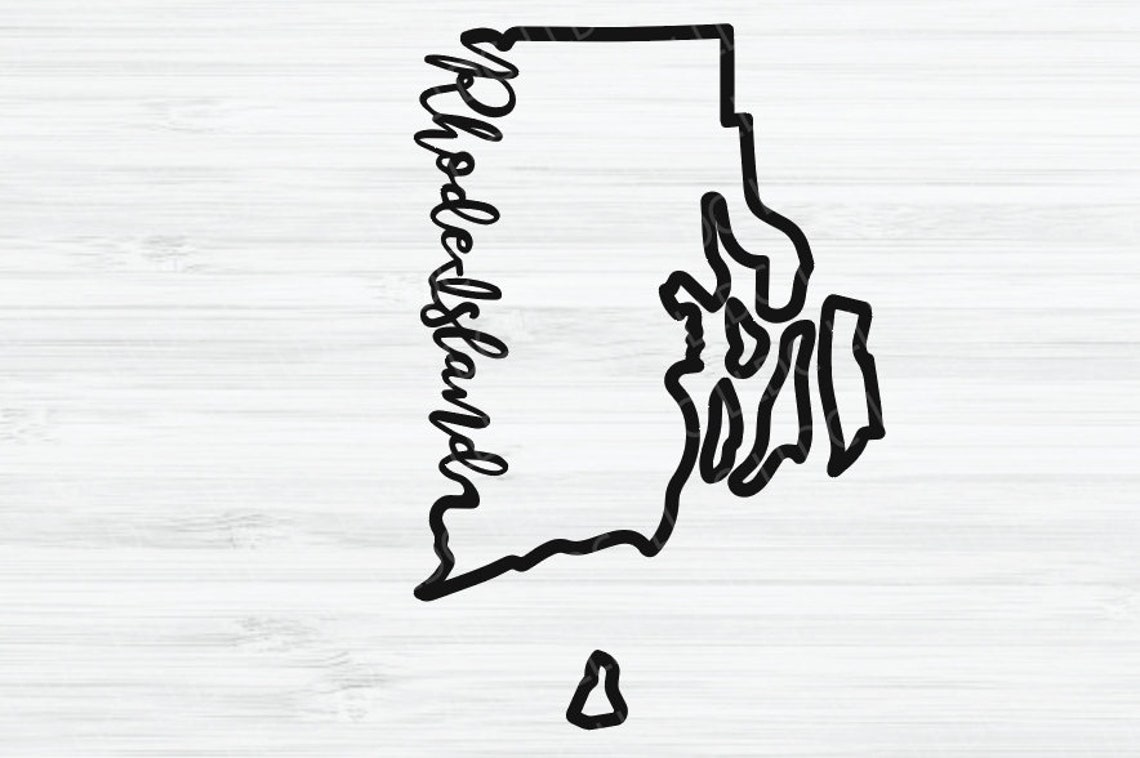 Rhode Island Outline SVG. Rhode Island Cursive Svg. Rhode - Etsy