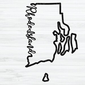 Rhode Island Outline SVG. Rhode Island Cursive Svg. Rhode Island State ...