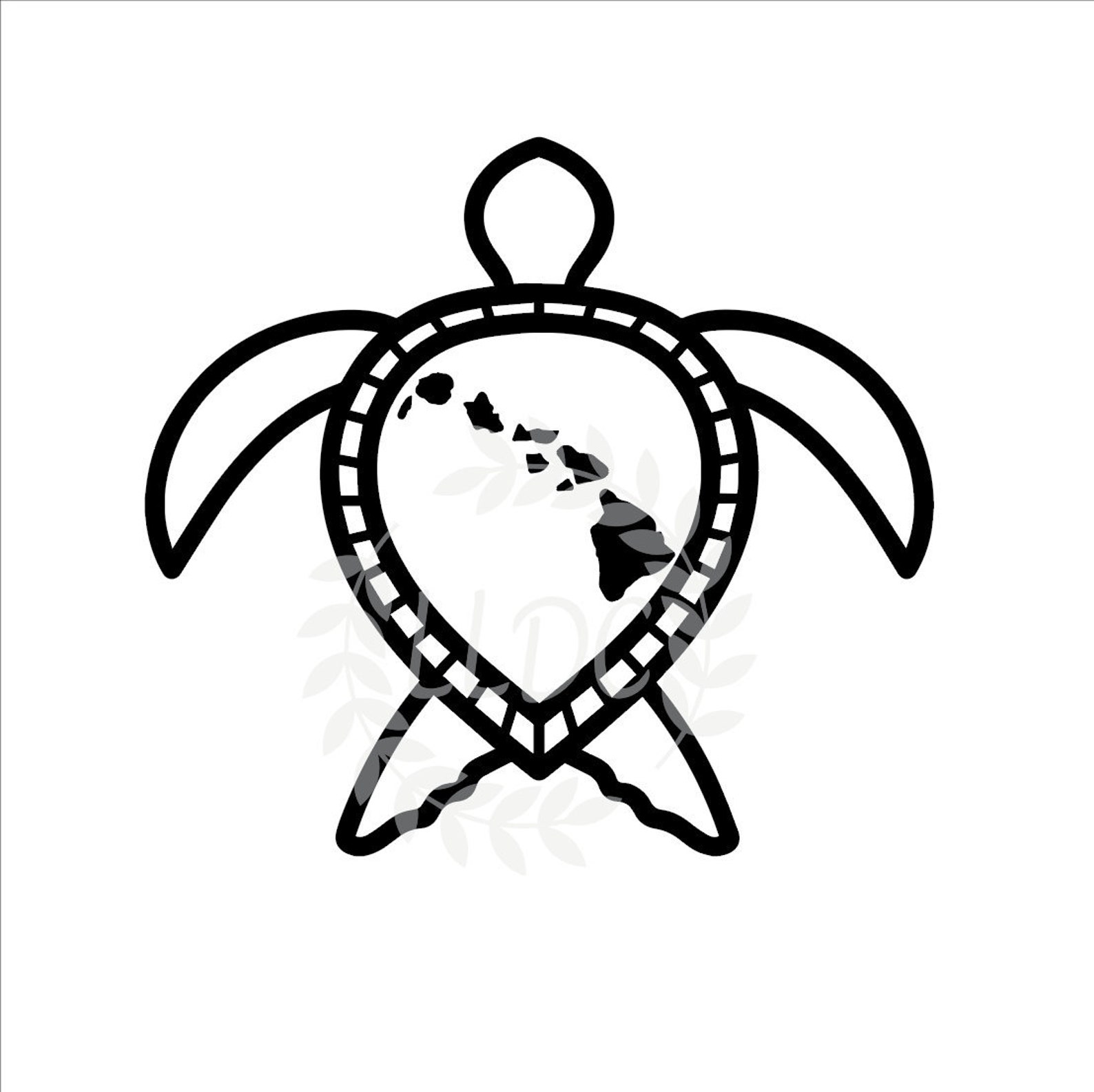 Turtle With Hawaiian Islands on Shell SVG File. Turtle - Etsy