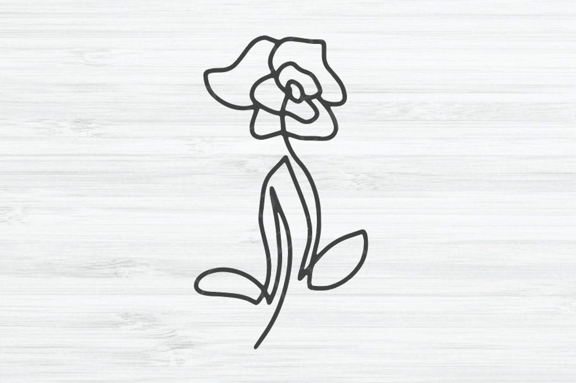 Wild Flower SVG PNG | Botanical Svg | One Line Flower Svg | Cute Flower ...