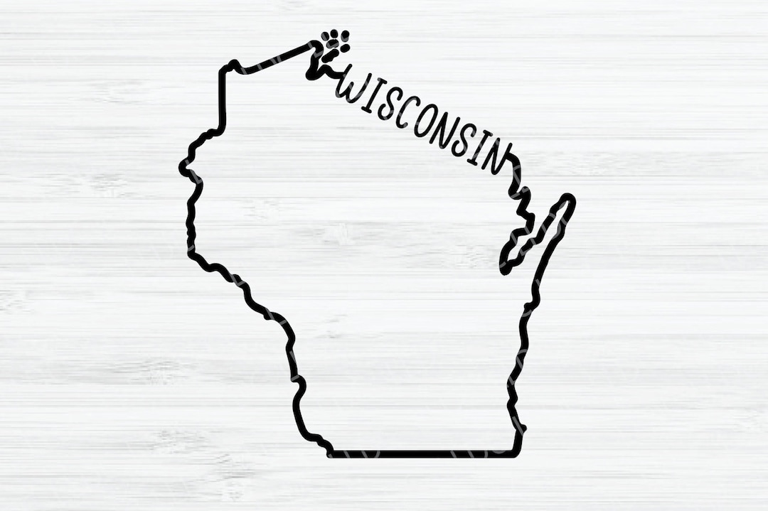 Wisconsin Outline SVG. Wisconsin Svg. Wisconsin Vector File. Wisconsin ...