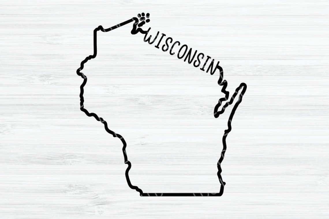 Wisconsin Outline SVG. Wisconsin Svg. Wisconsin Vector File. Wisconsin ...