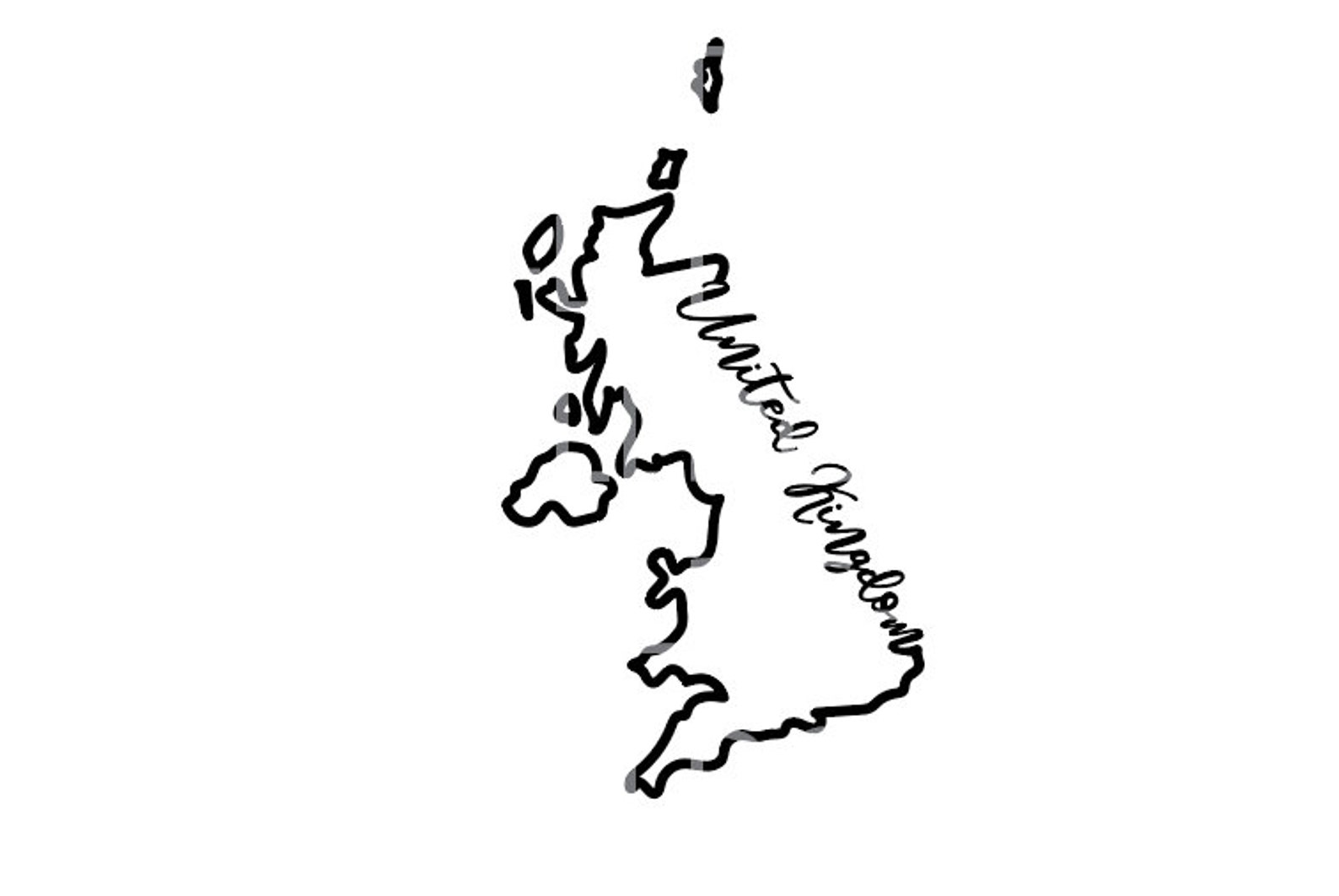 United Kingdom Outline SVG PNG United Kingdom Cursive Vector - Etsy