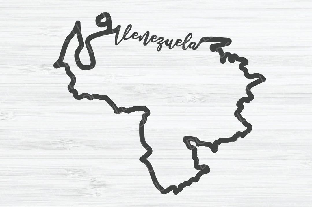 Venezuela Outline SVG | Venezuela Cursive Vector File | Venezuela ...