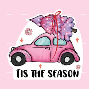 Printable Pink Christmas Digital Sticker Bundle, Digital PNG Stickers ...