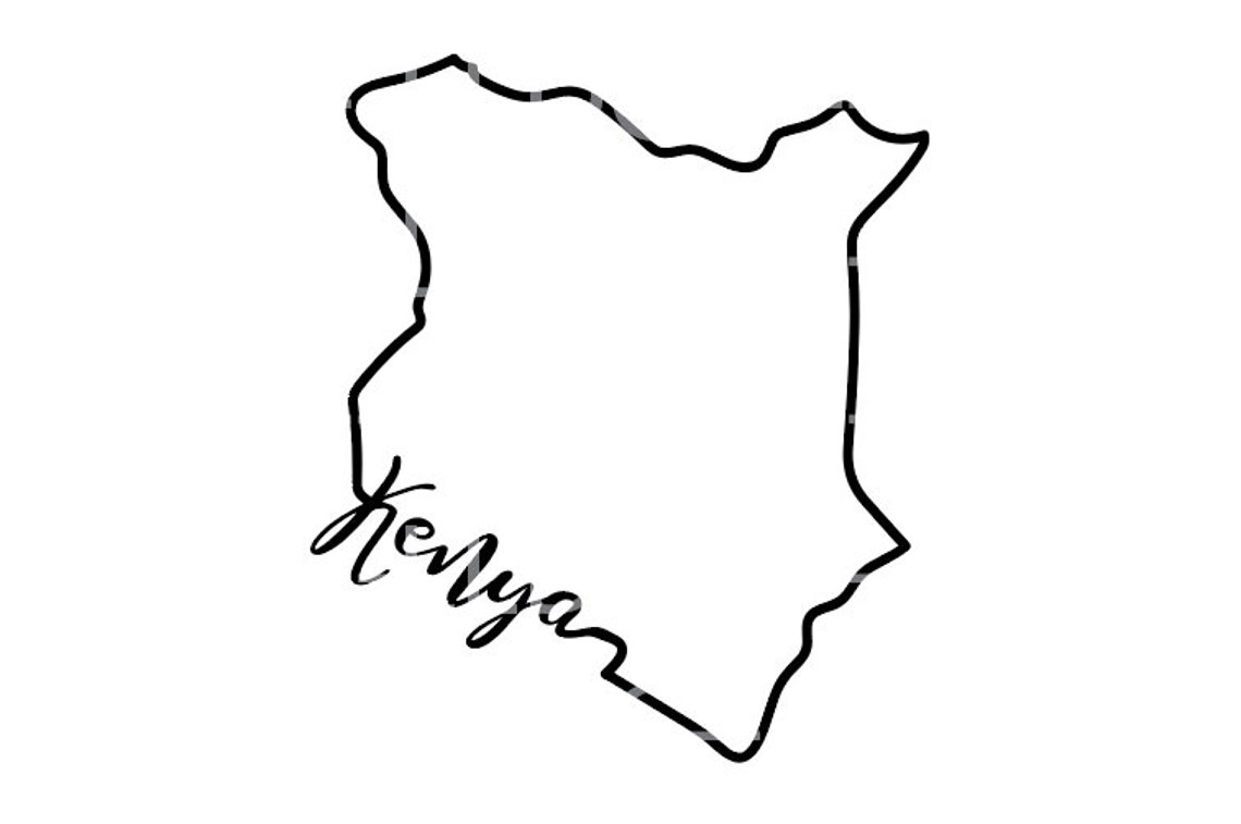 Kenya Outline SVG PNG Kenya Cursive Vector File Africa Svg - Etsy