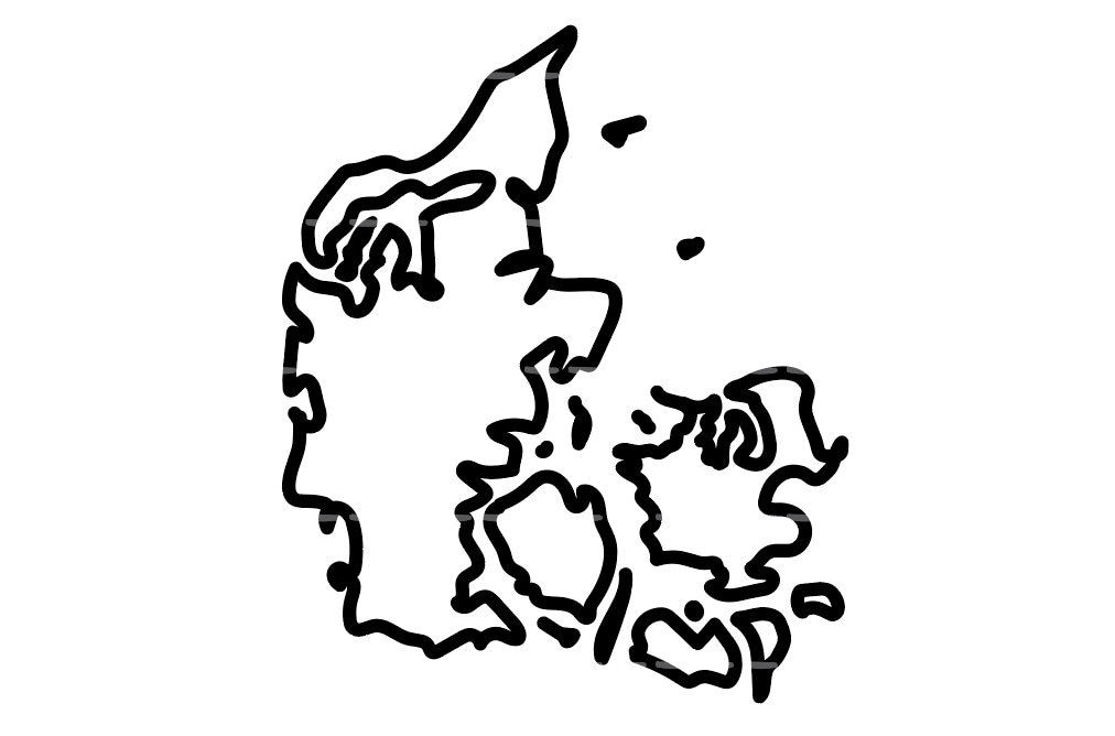 Denmark Outline SVG PNG Denmark Plain Outline Denmark - Etsy